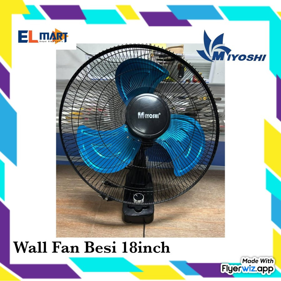 Jual Miyoshi Kipas Angin Dinding Besi 18inch Wall Fan Besi Tornado 18 ...