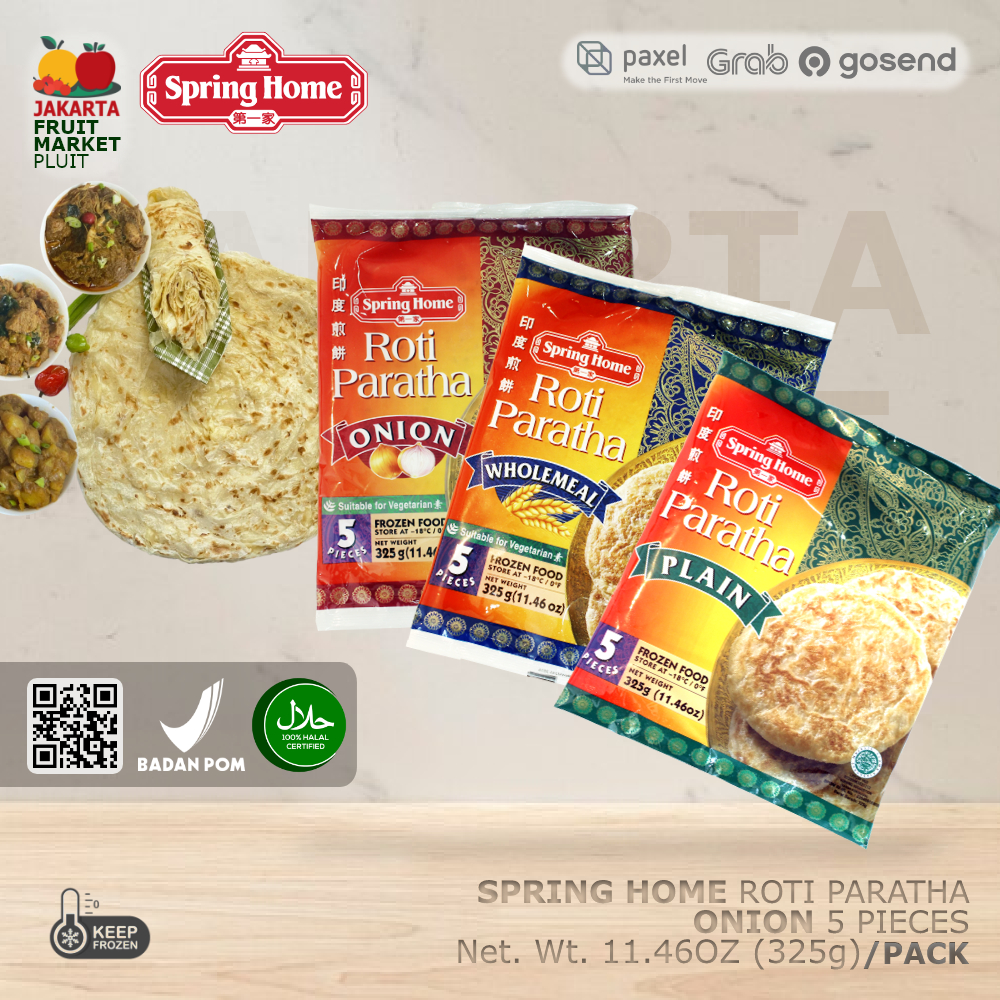 Jual SPRING HOME ROTI PARATHA ALL / PLAIN / ONION / WHOLEMEAL | Shopee ...