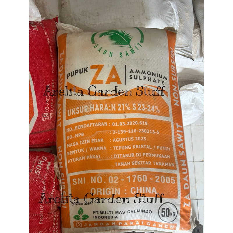 Jual Pupuk ZA / Ammonium Sulphate merk Daun Sawit N : 21% dan S: 23% ...