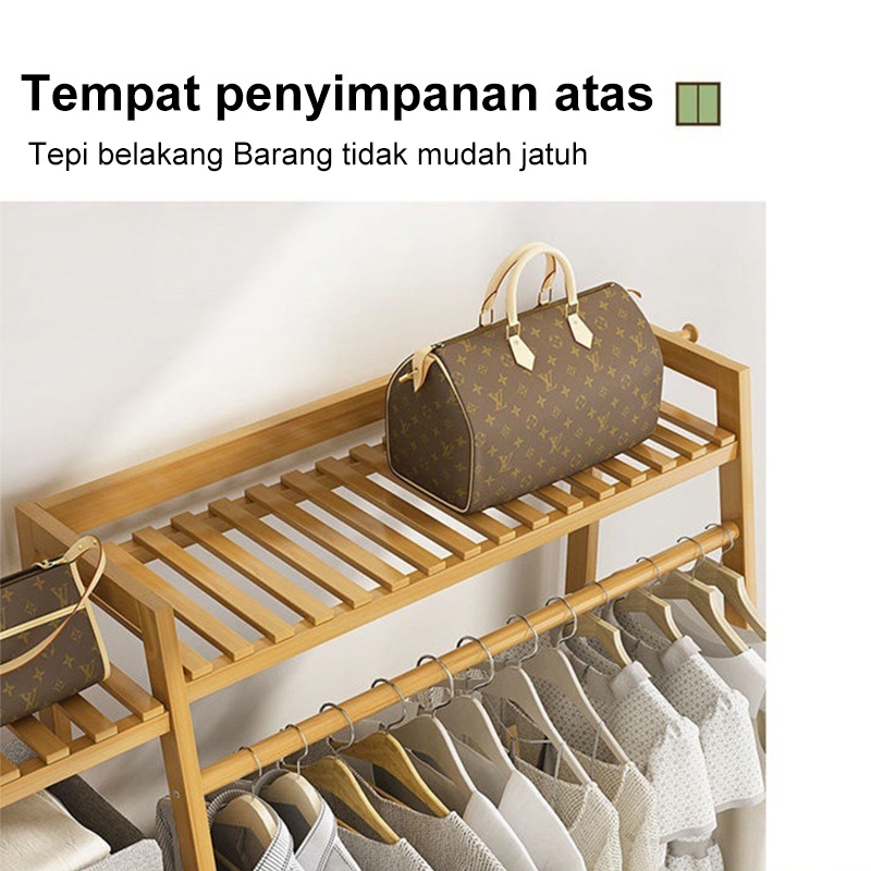 Jual Stand Hanger kayu Rak Baju 190cm Gantungan Baju Berdiri Rak ...