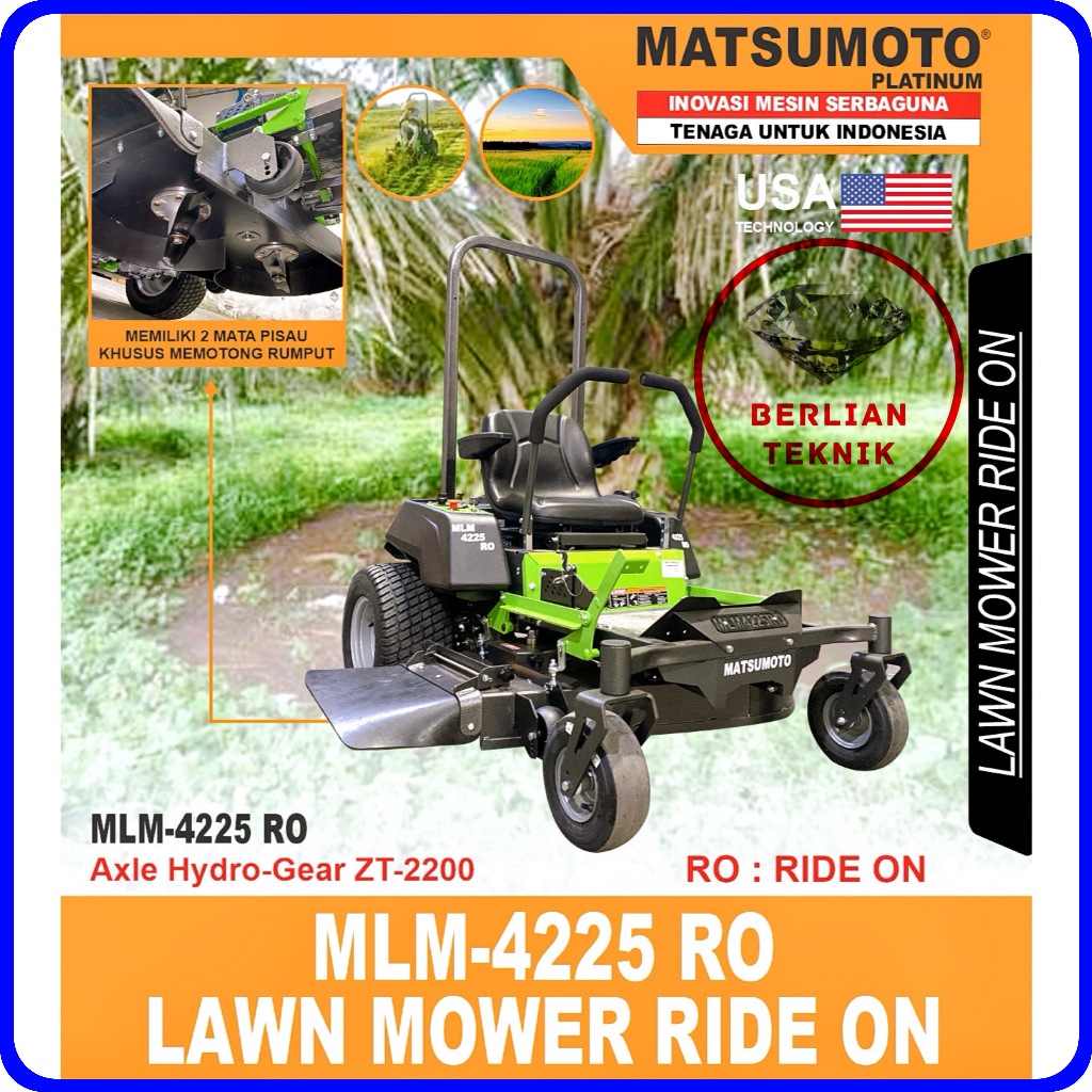 Jual Lawn Mower Mesin Potong Rumput Mobil Ride On Matsumoto MLM 4225 RO ...