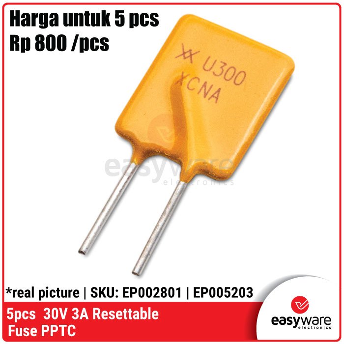 Jual 5pcs RUEF300 30V 3A Resettable Fuse PPTC Sekring Reset Otomatis ...