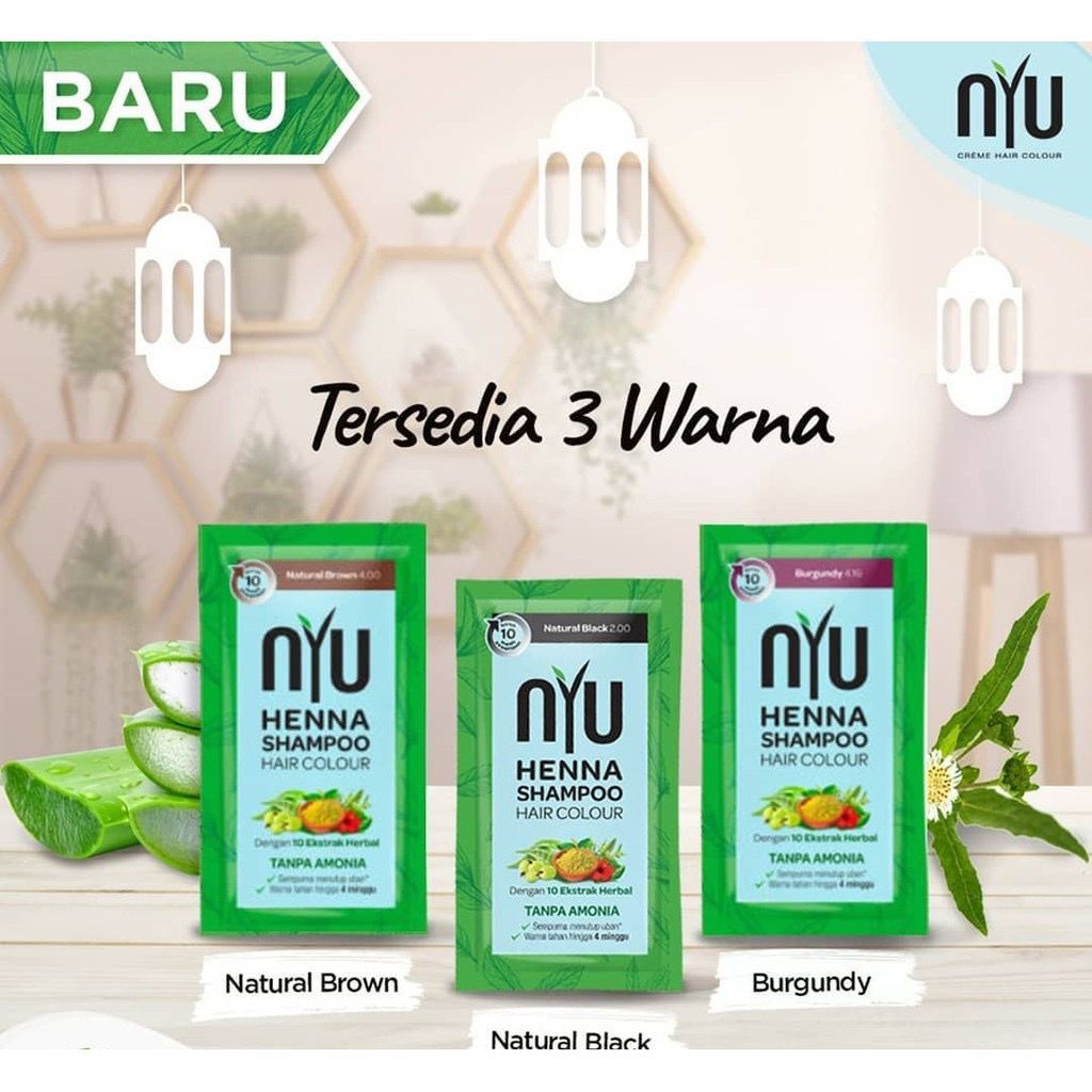 Jual [Shampoo HC] NYU Henna Shampoo Hair Colour - Shampo Pewarna Rambut ...