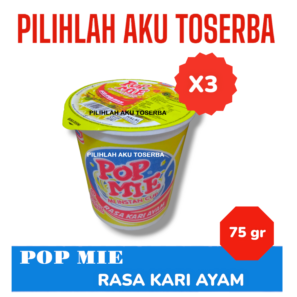 Jual Mie Instant POP MIE Rebus Rasa KARI AYAM - ( Harga 3 PCS ...