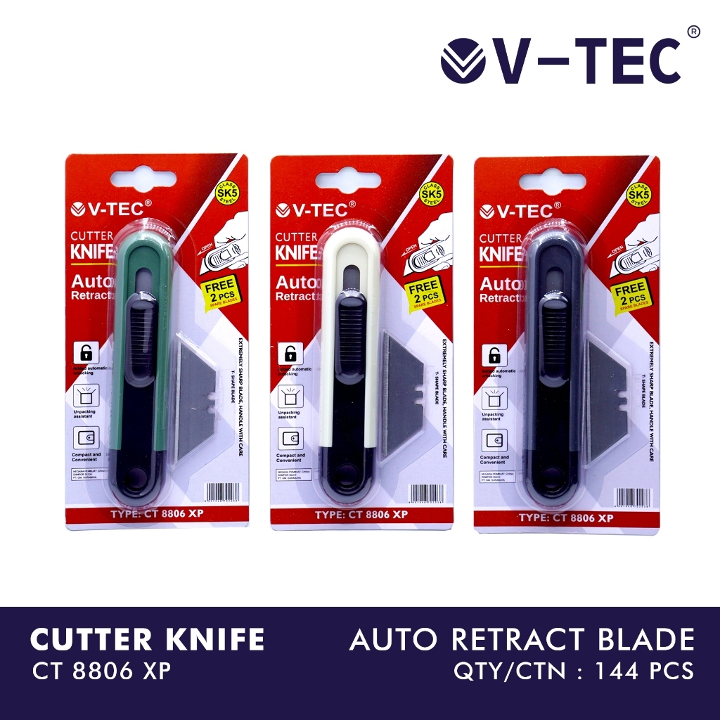 Jual V-TEC CUTTER KNIFE TYPE CT-8806 XP - ALAT POTONG | Shopee Indonesia
