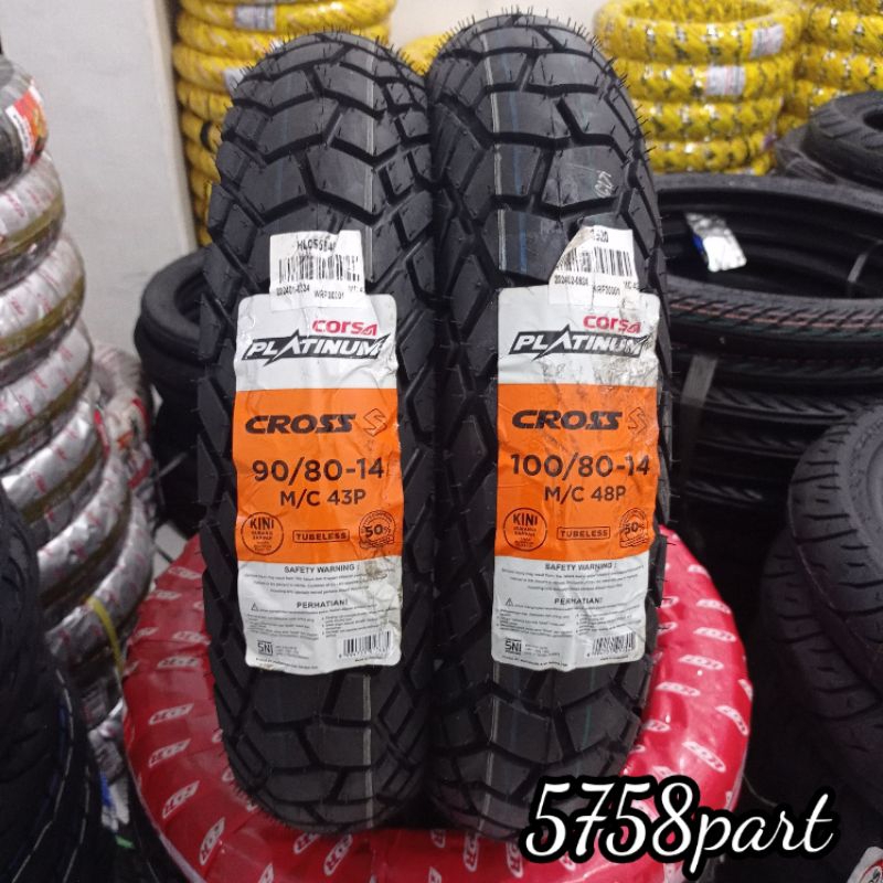 Jual BAN CORSA CROSS S 90/80-14, 100/80-14 TUBLES (free pentil ...