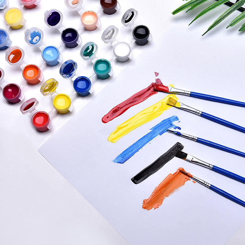 Jual Kuas Lukis Cat Air Paint Brush Nilon Ujung Pointed dan Flat / Kuas ...