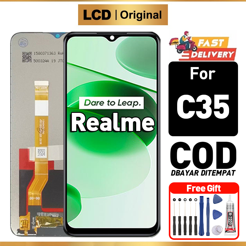 Jual LCD Realme C35 Original Touchscreen asli Fullset Asli Ori Compatible For Glass Touch Screen ...