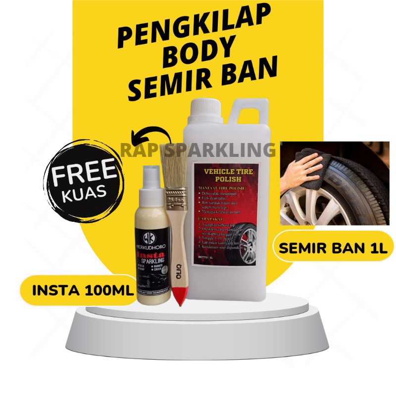 Jual Pengkilap Body Mobil Insta sparkling & Semir Ban Mobil 1L ...