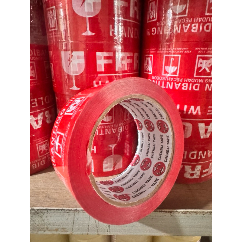 Jual Lakban Fragile Merah 100 yard | Fragile Putih 48mm x 100 yard ...