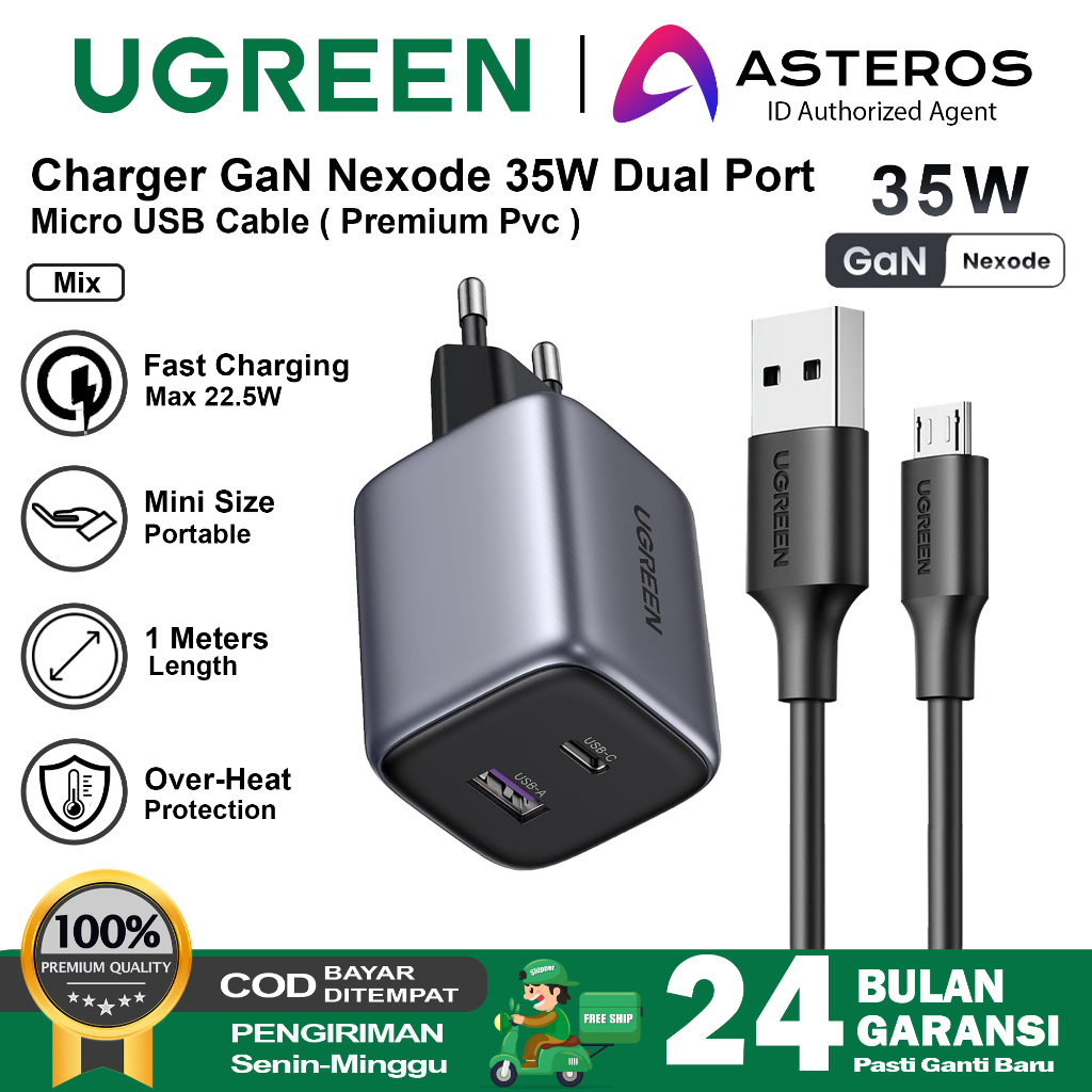 Jual UGREEN Charger Micro USB For Samsung, Mi, Oppo Fast Charging 10w ...