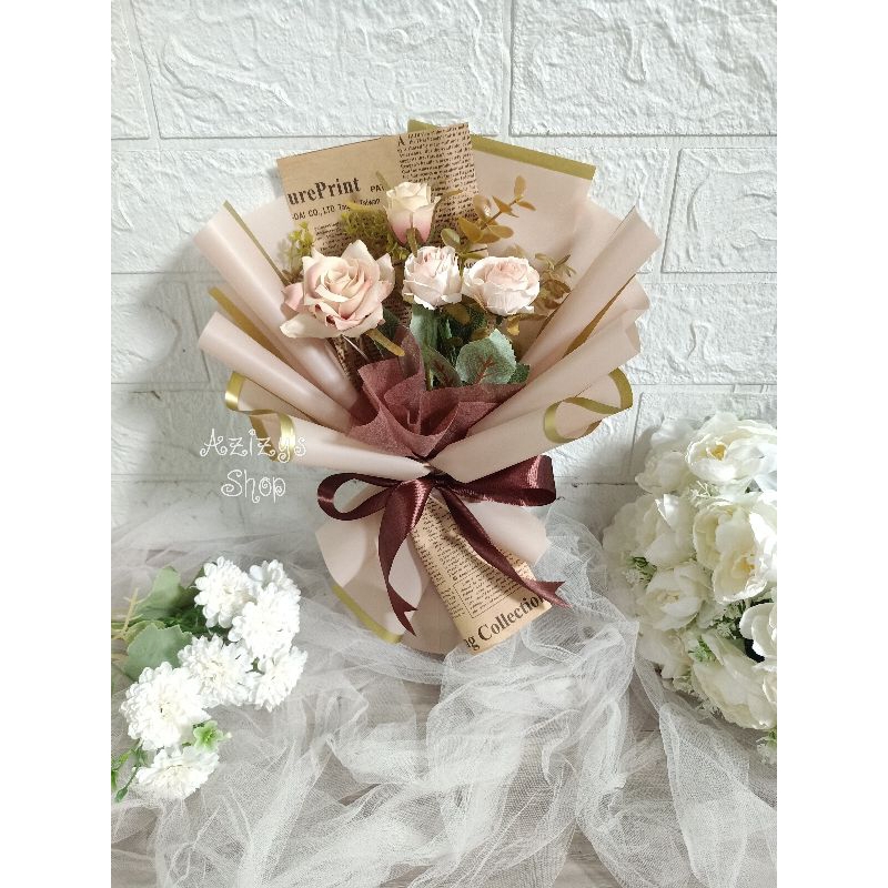 Jual buket bunga palsu hadiah wisuda sempro semhas perpisahan kelulusan ...