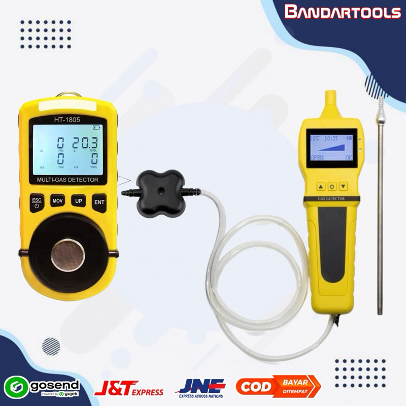 Jual 4 in 1 Multi Gas Detector O2 H2S CO Combustible With Gas Sampler Pump | Shopee Indonesia