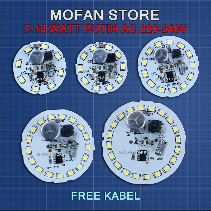 Jual PCB LED 7 - 18 Watt AC 220-240V CGL PUTIH / KUNING (Pilih Varian ...