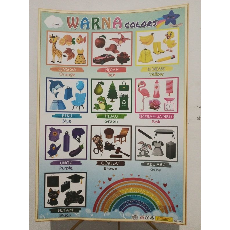 Jual Poster Belajar Warna Colour | Shopee Indonesia