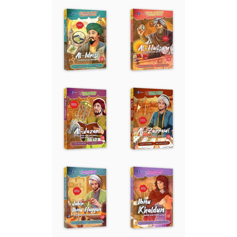 Jual READY 6 Seri Komik Ilmuan Muslim : Al Idrisi, Al Haitsam, Al Jazari, Ibnu Khaldun, Al ...