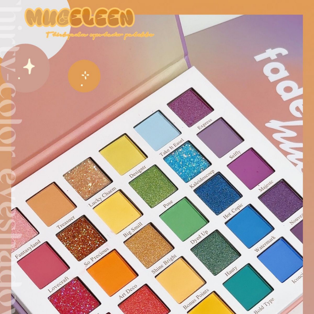 Jual MUGE LEEN Eyeshadow Rainbow 30 Colors Matte Shimmer Pigmented ...