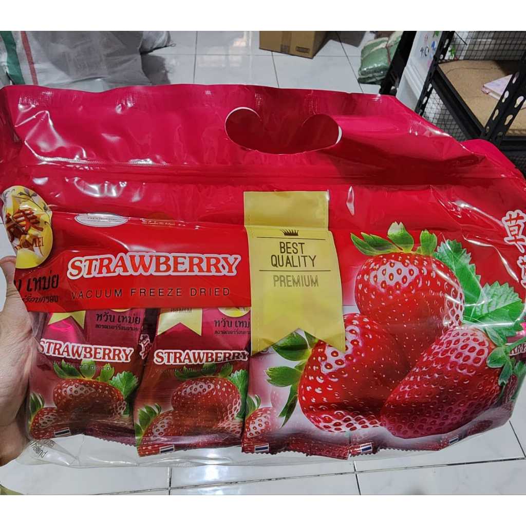 Jual BC - ready stok snack strawberry dan durian kering wanmei dry ...