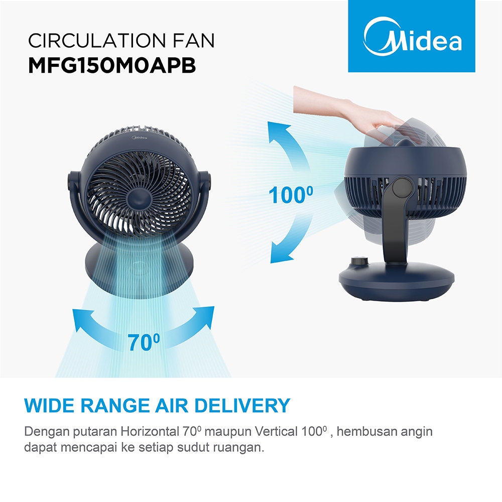 Jual Midea MFG150M0APB Kipas Meja / Circulation Fan Mini Size | Shopee ...