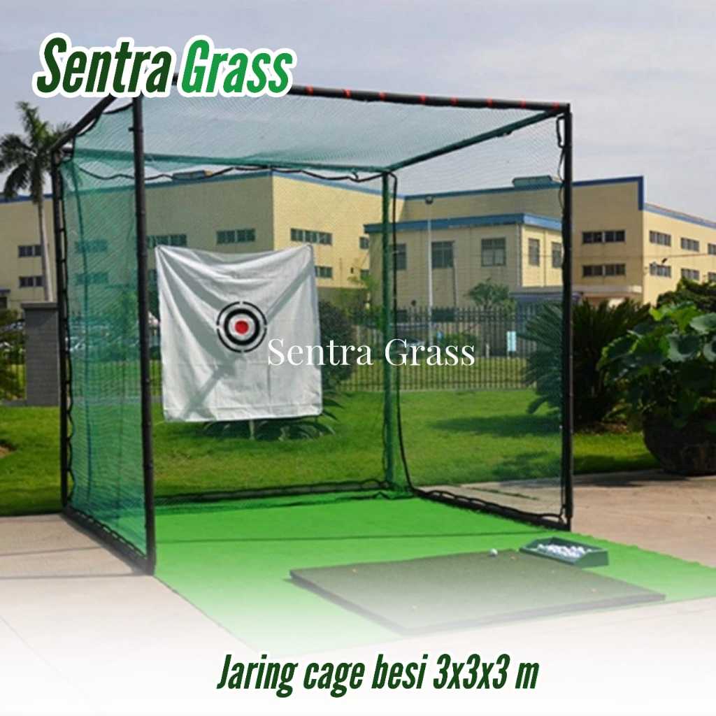 Jual Paket jaring cage besi 3x3x3 m - jaring net golf - karpet driving ...