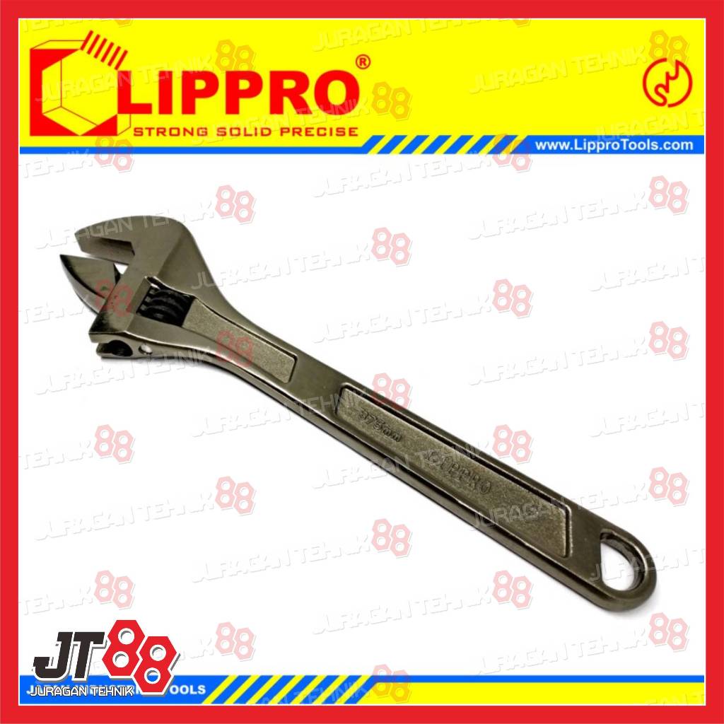 Jual Lippro Kunci Inggris 15 Inch Adjustable Wrench Black Chrome Heavy ...