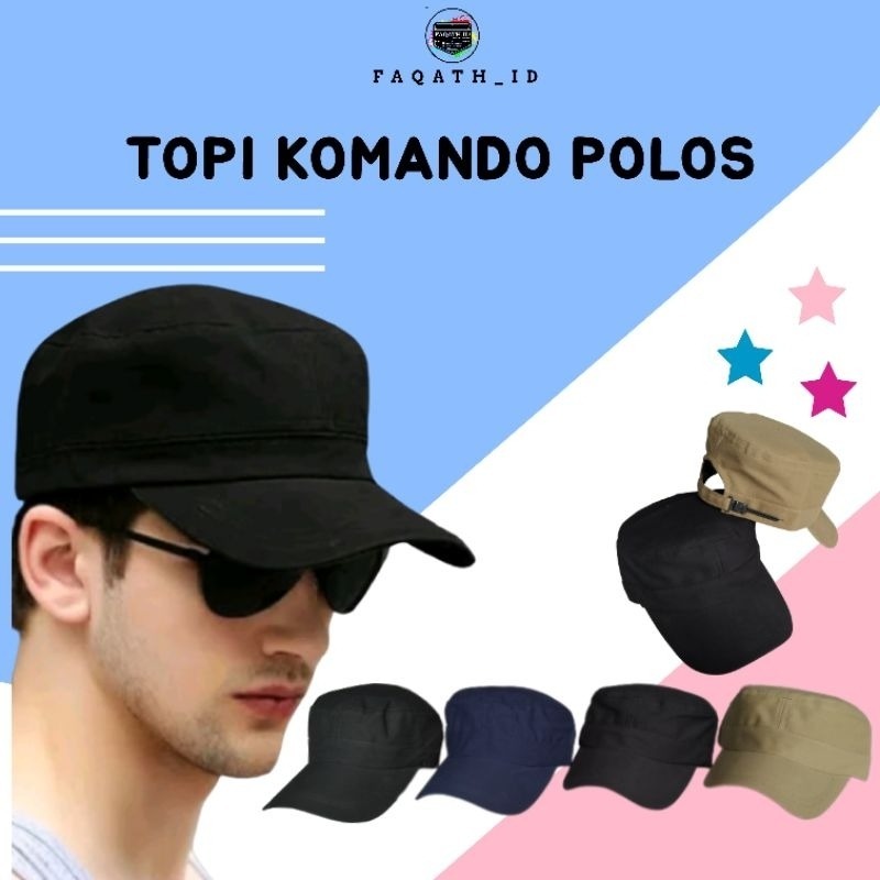 Jual TOPI KOMANDO POLOS BAHAN TWILL TOPI POLOS TOPI MILITER | Shopee ...