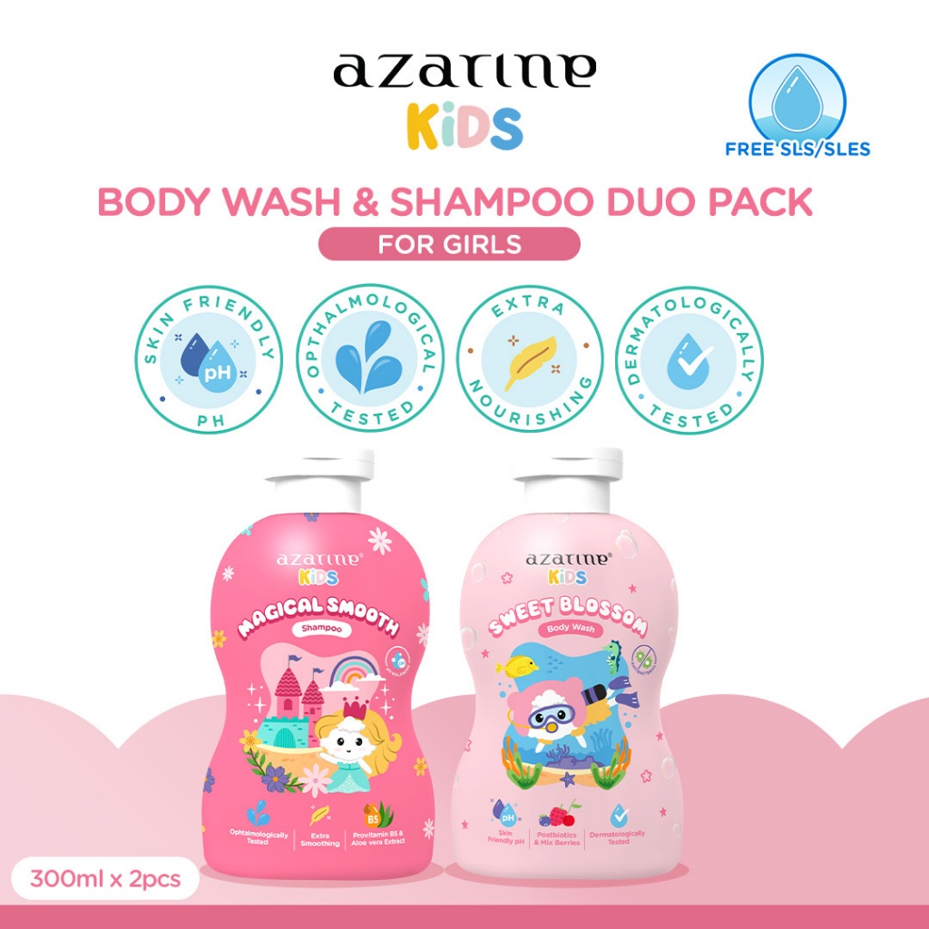 Jual Azarine Kids Duo Pack For Girls - 2 pcs - Magical Smooth Shampoo ...