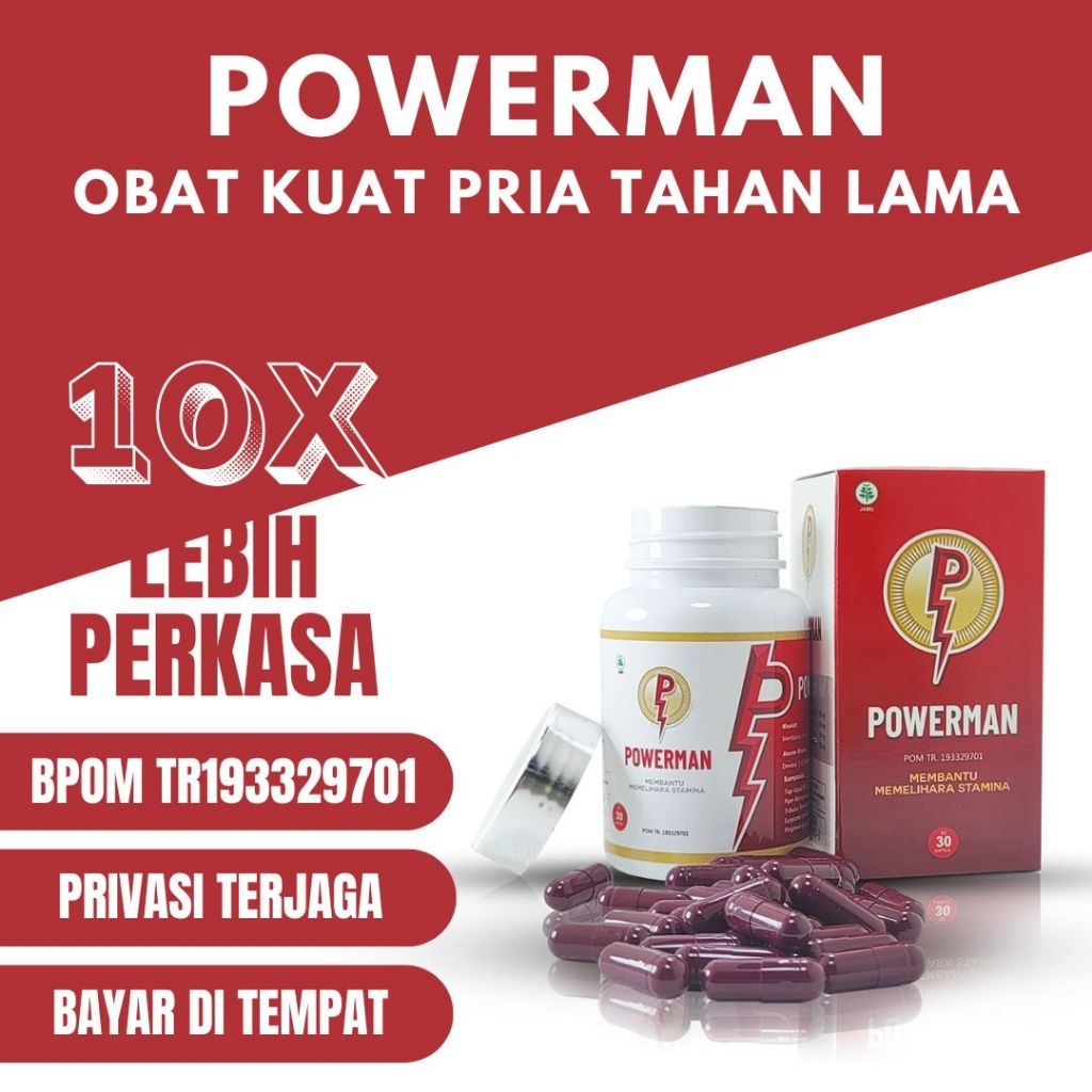 Jual OBAT KUAT PRIA POWERMAN HERBAL ALAMI 100% PERMANEN | Shopee Indonesia