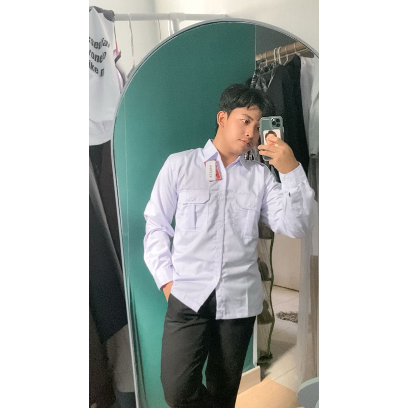 Jual BAJU PDH PRIA PUTIH PNS/ASN PRIA BAHAN DRIL POLOS DAN DRILL NAGATA ...