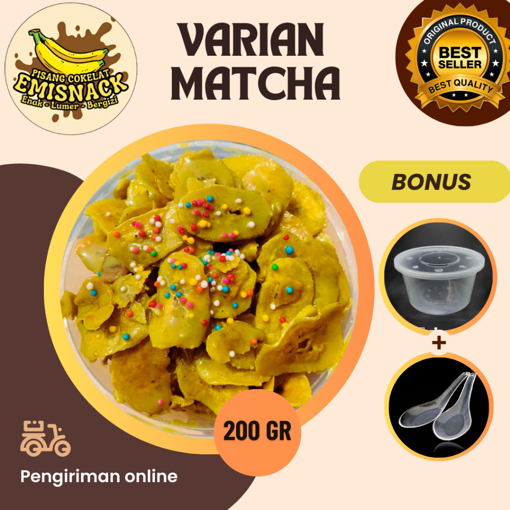 Jual Pisang crispy lumer varian matcha ukuran jumbo 250 gr Termurah ...