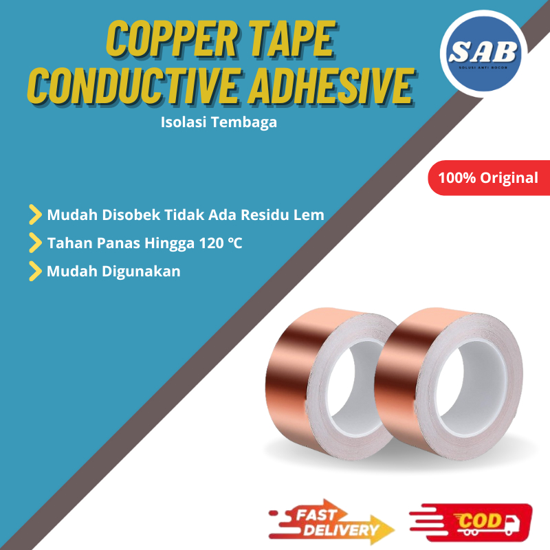 Jual Copper Tape Isolasi Tembaga Adhesive Tahan Panas Konduktor PCB LED ...