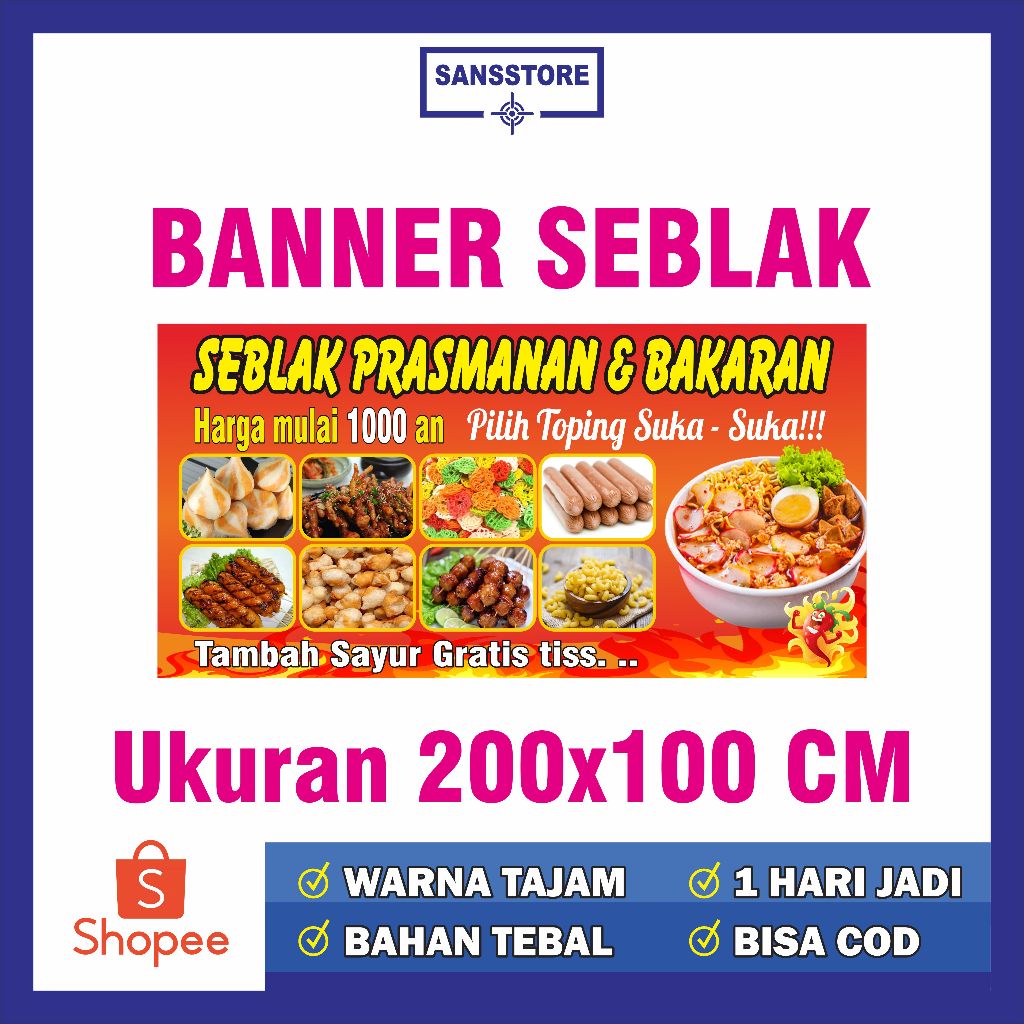 Jual BANNER SEBLAK 200X100 BENNER BENER SPANDUK BALIHO | Shopee Indonesia