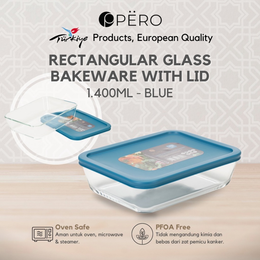 Jual [Sale Cuci Gudang] Pero Pyrex / Pirex Rectangle Glass Container with Lid 700ML 1400ML ...