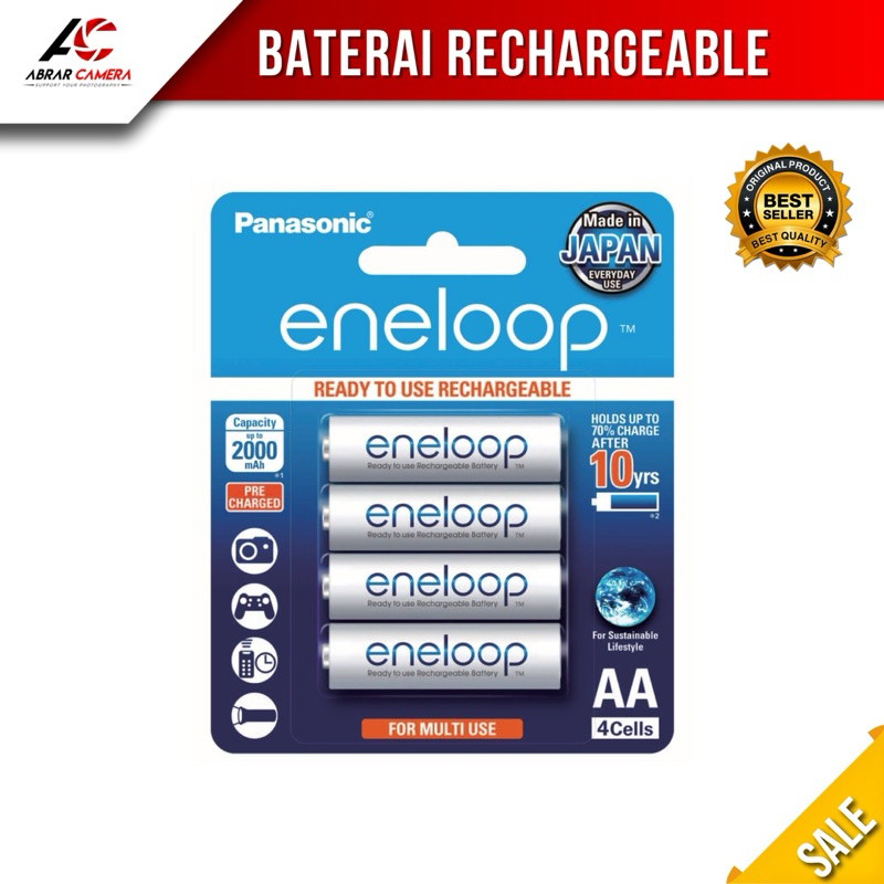 Jual Baterai Eneloop 1900mAh AA 4pcs ORIGINAL Battery Flash Batre ...