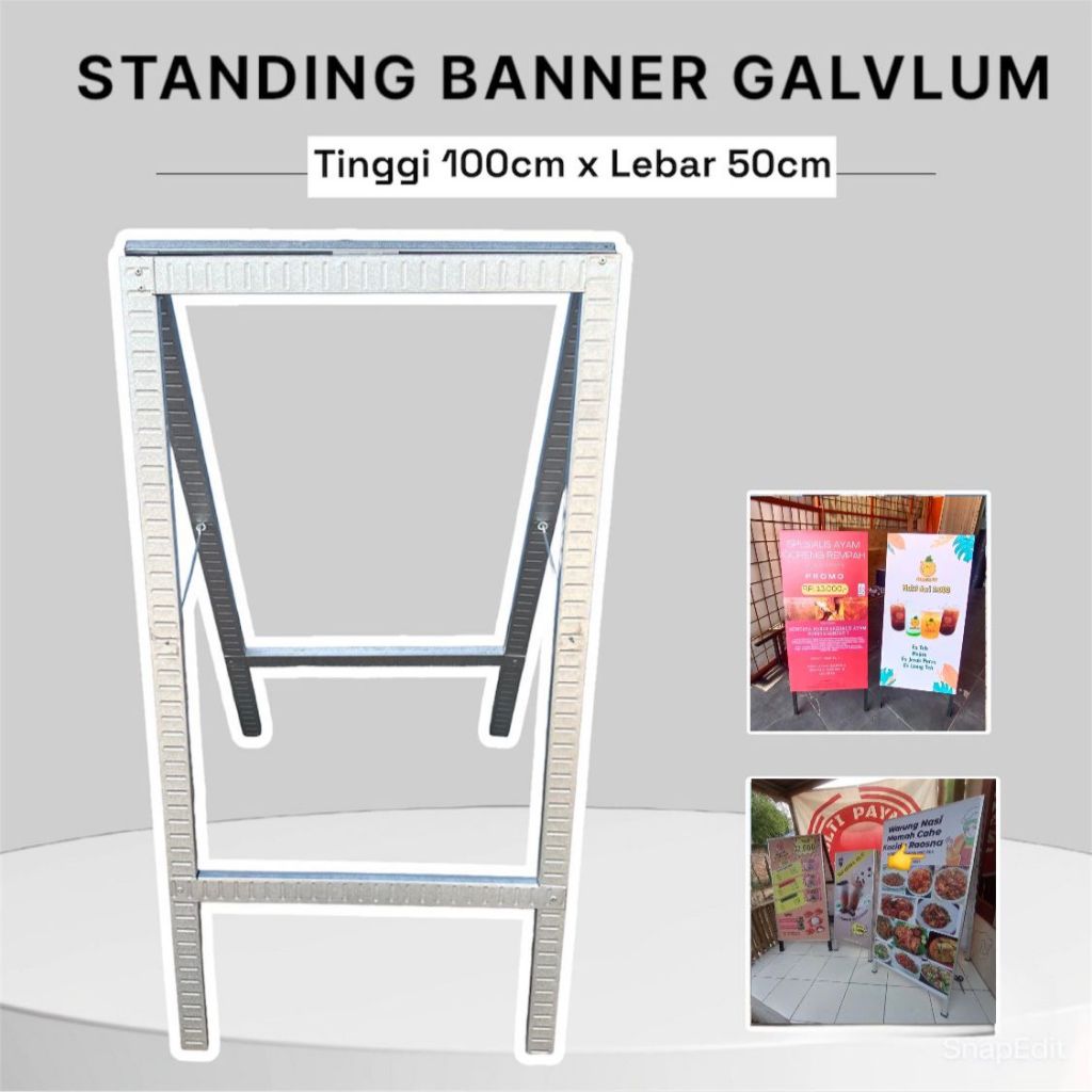 Jual RANGKA STANDING GAVALUM 100X50CM STANDING BANNER SPANDUK JUALAN ...