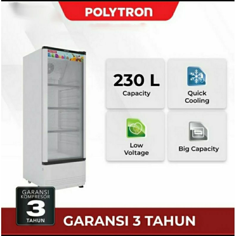 Jual Polytron SCN 180L Showcase 230 L Display Cooler Chiller Pendingin ...