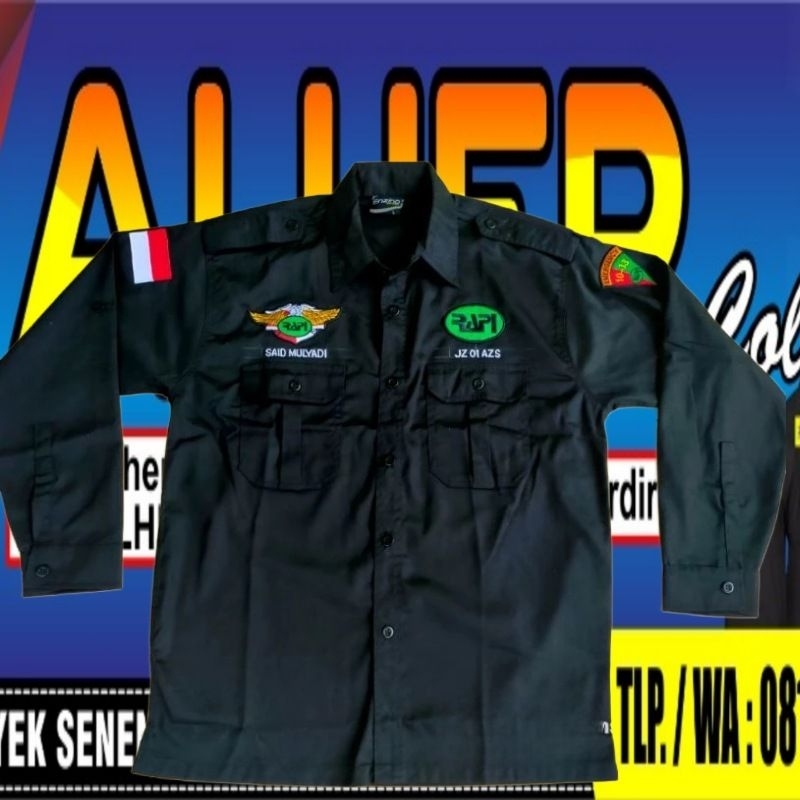 Jual kemeja rapi kemeja radio antar penduduk Indonesia full bordir baju ...