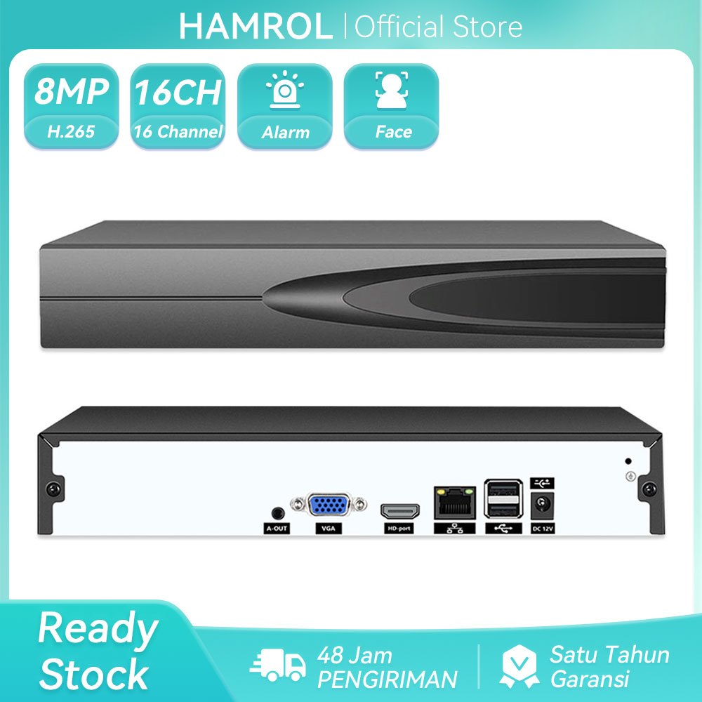Jual Hamrol 4K 8MP H.265 16CH CCTV NVR For 8MP 5MP 4MP 3MP 2MP IP ...