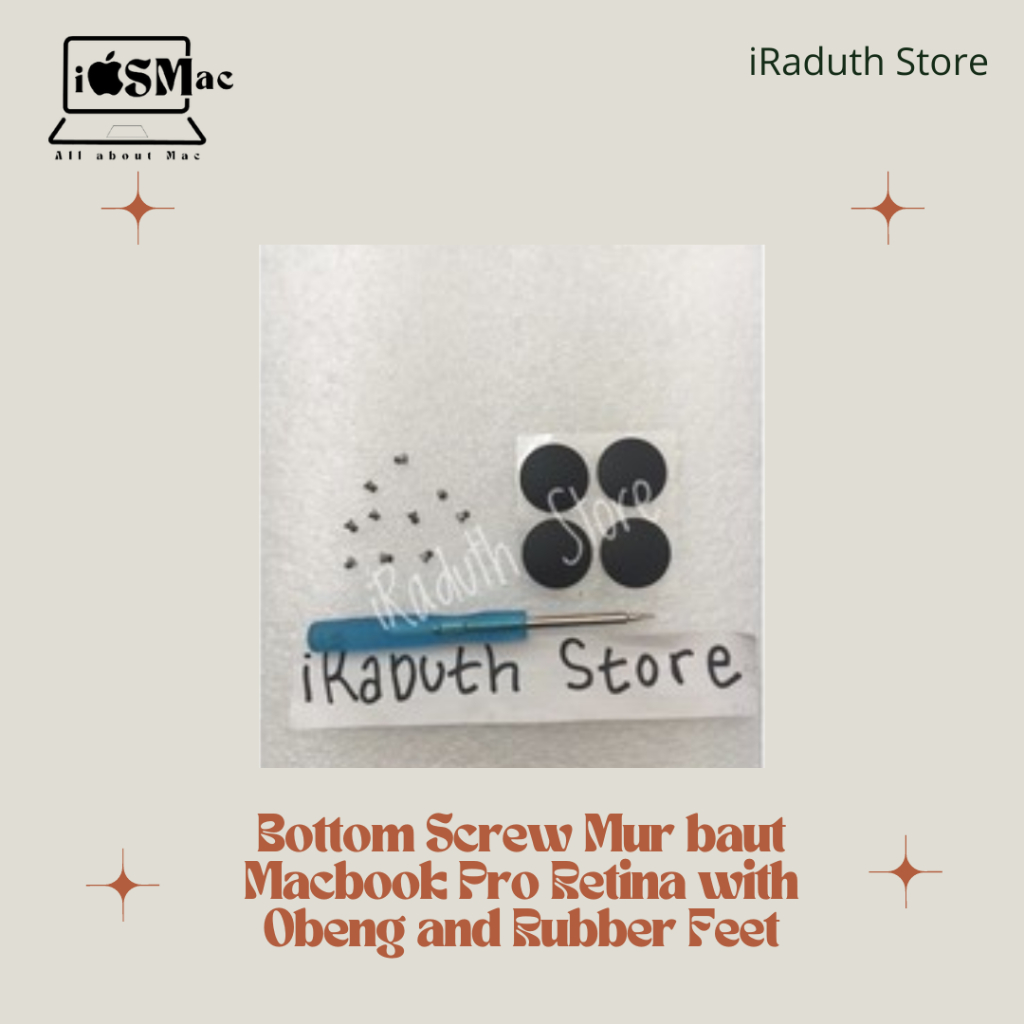 Jual Bottom Screw Mur baut Macbook Pro Retina with Obeng and Rubber ...
