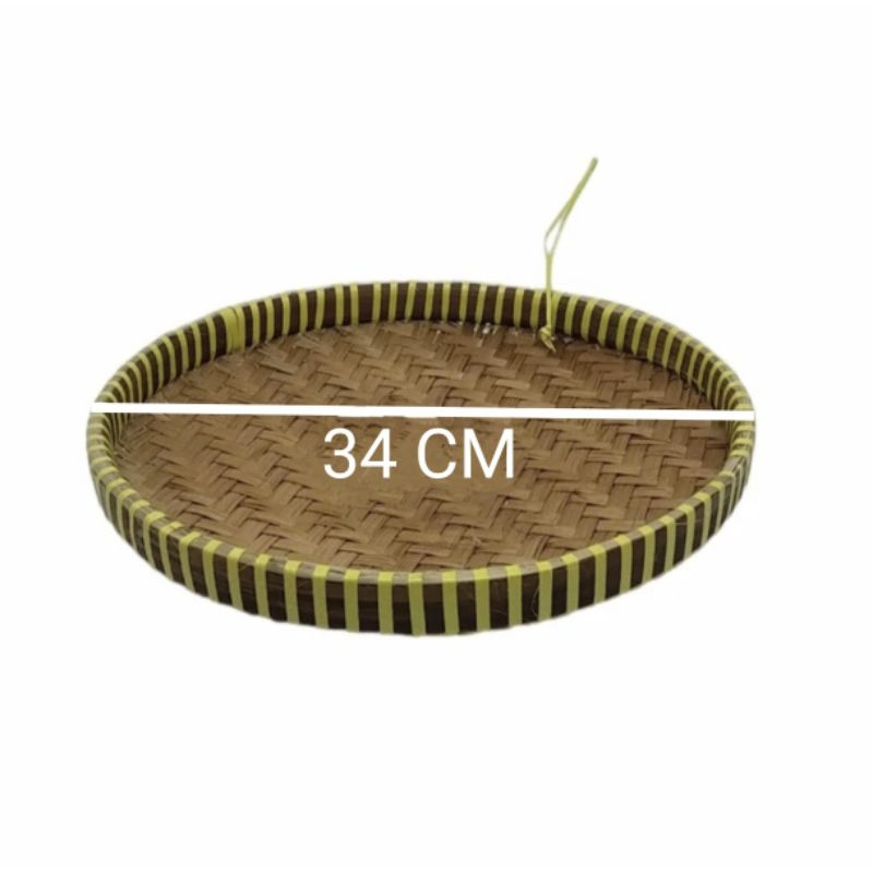 Jual Tampah Bambu Kecil 34 cm / Tampah Bambu Mini / Tampah Tumpeng/ Kue ...