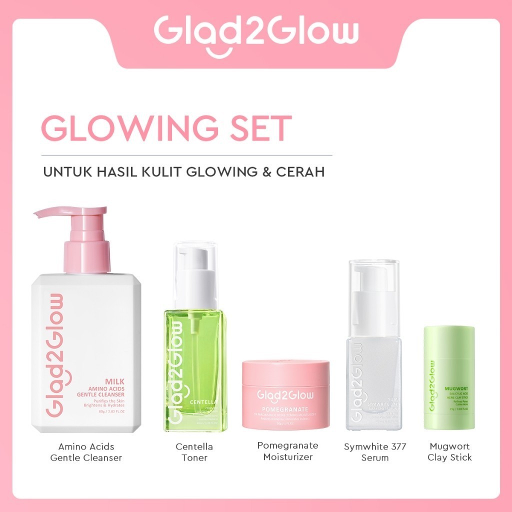 Jual Glad2glow Paket Bundle 5in1 | 5pcs Paket Skincare G2G | Shopee ...