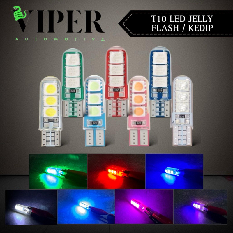 Jual (2 Pcs) Lampu Led T10 Jelly KEDIP Lampu Sign Sein Kabin Kota Senja ...