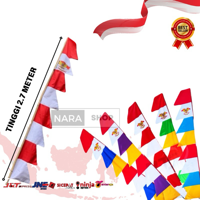 Jual BENDERA UMBUL UMBUL GARUDA 8 MATA GERGAJI (3meter) | Shopee Indonesia