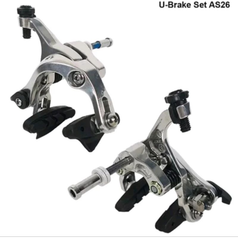 Jual Rem U-Brake Set Road Gravel AS26 Silver Taiwan Sepasang New ...