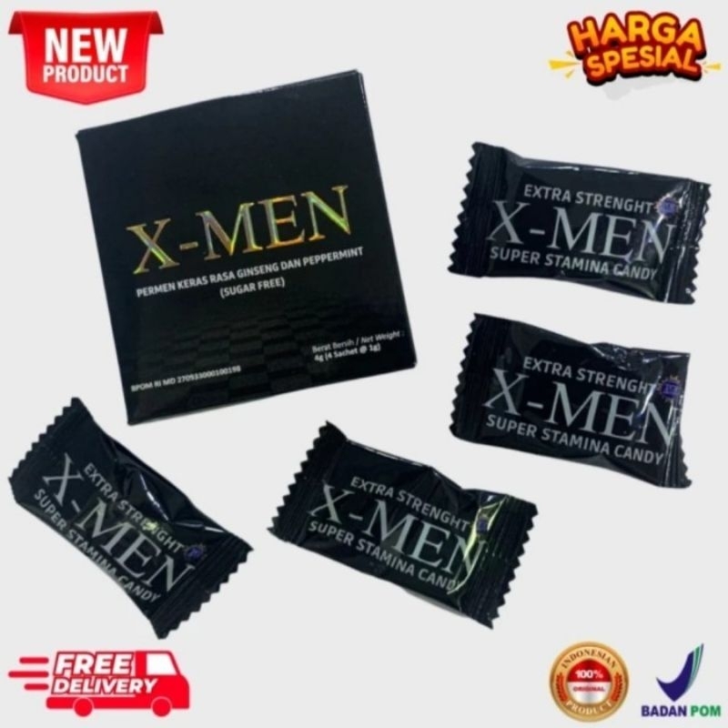 Jual Permen x man candy premium-Stamina pria BPOM - (1BOX 4 sacet)100% ...