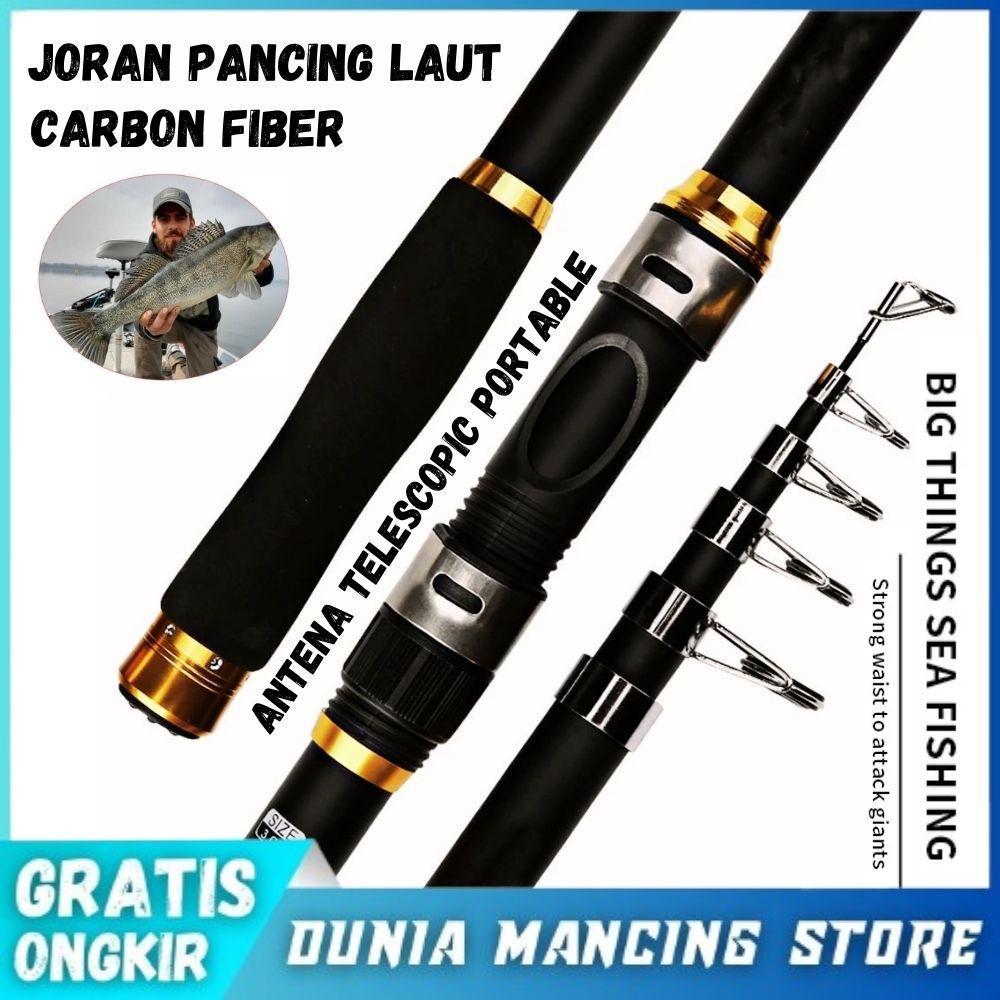 Jual Joran Tongkat Pancing Portable JR03 CarbonFiber Telescopic IkanMas Joran Laut 2.40m-3.60m ...