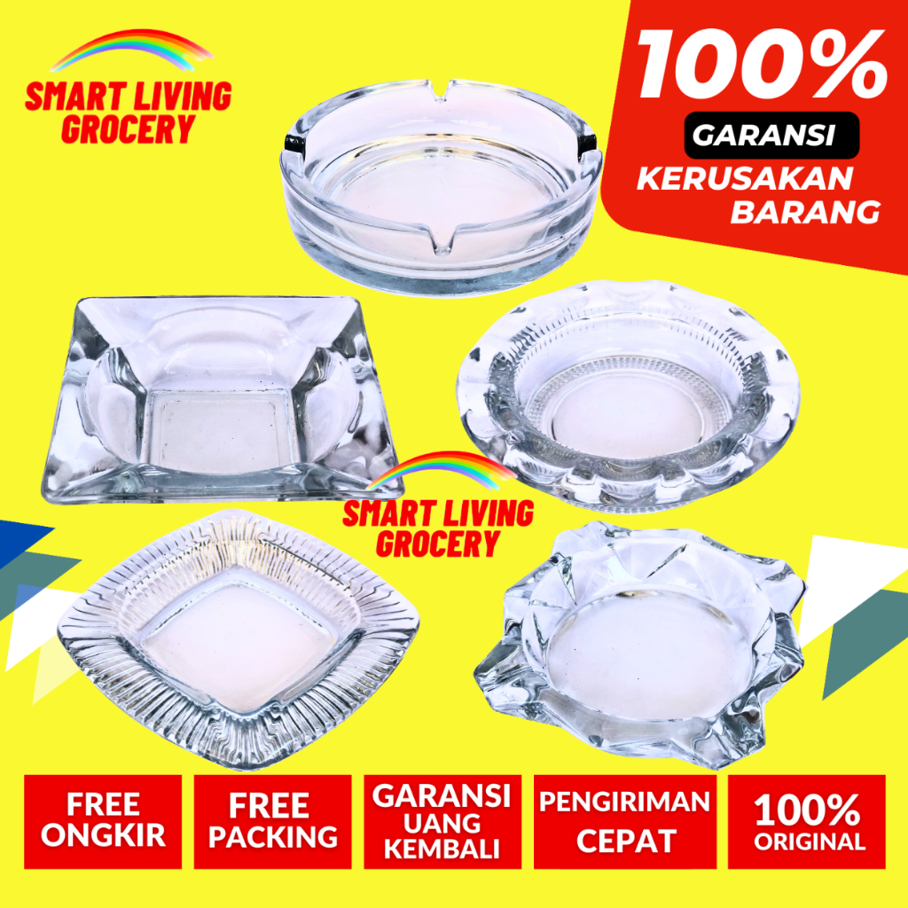 Jual ASBAK ROKOK KACA TEBAL 10 CM | Shopee Indonesia