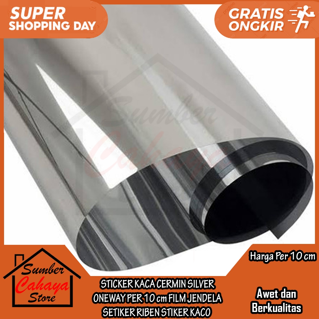 Jual Stiker Silver Oneway Per 10 Cm Sticker Kaca Cermin Film Jendela ...