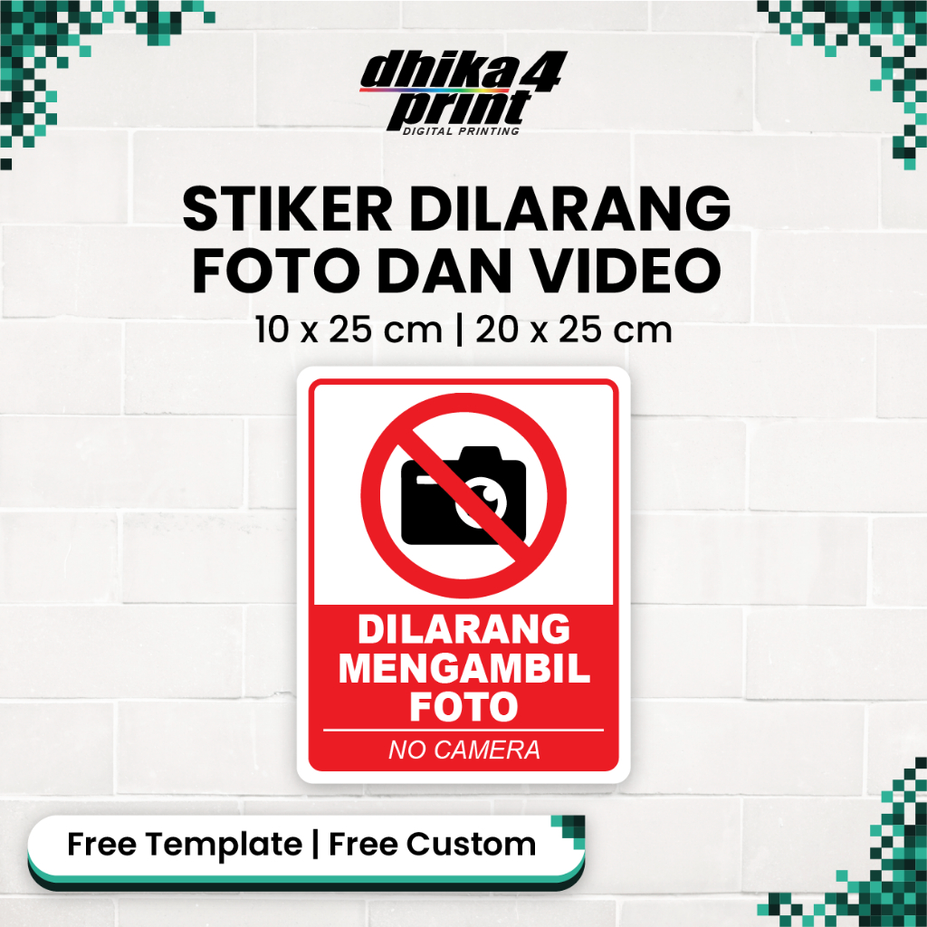 Jual Stiker Sign Dilarang Foto & Video | Sign Dilarang Foto | Shopee ...