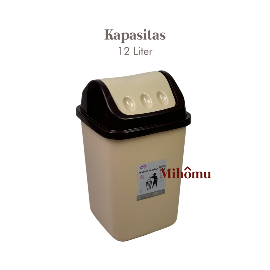 Jual Tempat Sampah Goyang Segi Tutup Plastik Abu Kecil/Tempat Sampah Swing 5 Liter 10 Liter ...